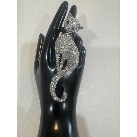 Jewelry | Rhinestone Cat Ring With Stretchable Band | Poshmark
